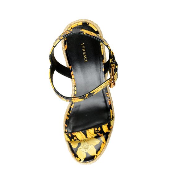 Versace | Shoes | Versace Womens Barocco Floral 0 Leather Ankle Strap ...